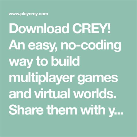 Download Crey An Easy No Coding Way To Build Multiplayer Games And