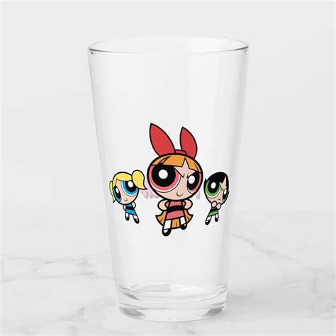 Powerpuff Girls Super Fierce Glass Zazzle