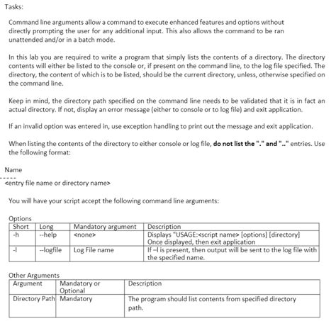Tasks Command Line Arguments Allow A Command To Chegg