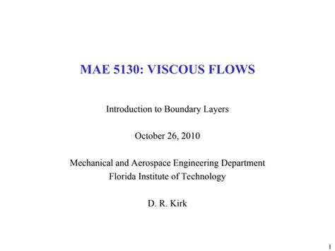 Viscous Incompressible Flows Fluid Dynamics Ppt