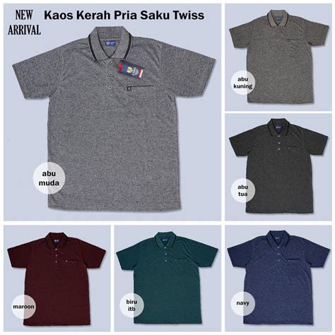 Jual Liso Wear Kaos Kerah Pria Jumbo Polos Saku Dewasa Kaos Polo