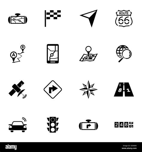 Vector Black Navigation Icons Set Stock Vector Image And Art Alamy