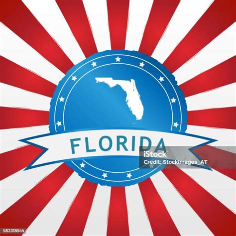 복고풍 빨간색 흰색 줄무늬 배경에 밝은 파란색 플로리다 배지 0명에 대한 스톡 사진 및 기타 이미지 0명 고풍스런 디지털 생성 이미지 Istock