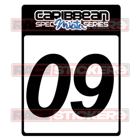 Caribbean Spec Miata Race Number Racestickers