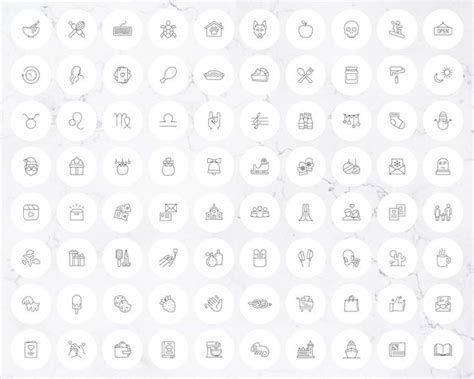 1000 Instagram Story Highlight Covers Icon Pack Black And White