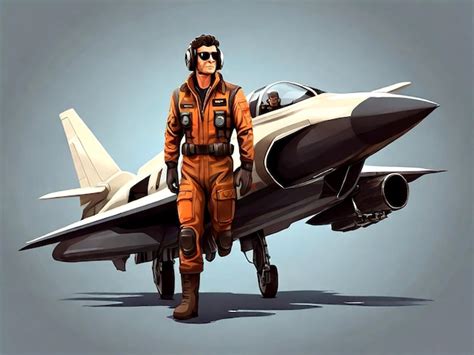 Vector Male Pilot Flying Jet Plane Isolated Premium Ai Generated Vector