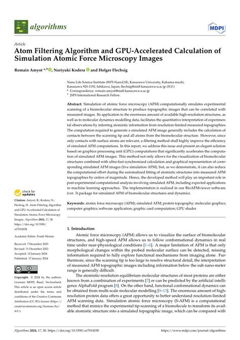 Pdf Atom Filtering Algorithm And Gpu Accelerated Calculation Of
