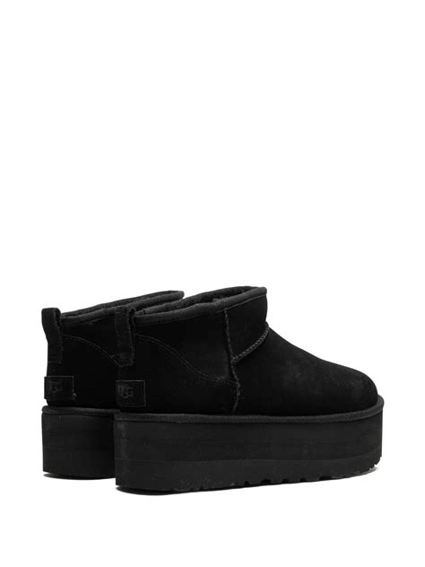 Ugg Leather Classic Mini Platform Boots In Black Modesens