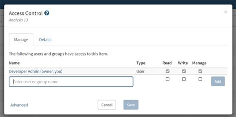 Setting Permissions Access Control
