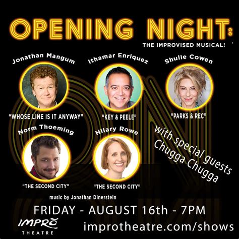Opening Night The Improvised Musical Impro Theatre