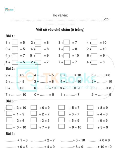 Bai Tap Toan Lop1 Hoc Sinh Yeu Pdf