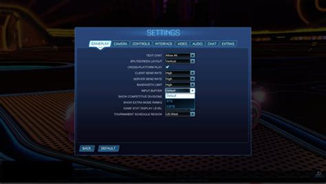 Best Rocket League Input Buffer Settings