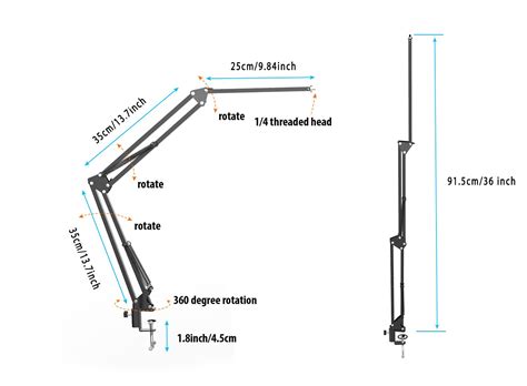 Getuscart Pozliv Long Overhead Tripod Mount For Iphone Webcam Ring