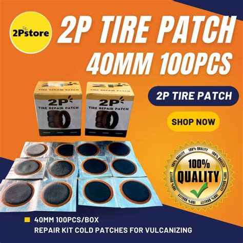 Tire Patch 40mm 2p Vulcanizing Repair Patches Kit And Tools For Tubeless And Tube Type Tires