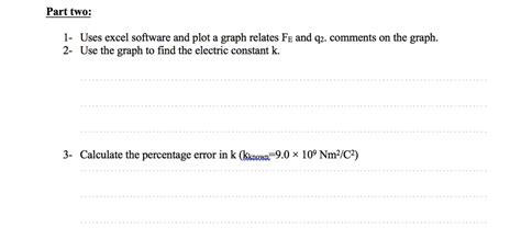 Solved Part Two Use Excel Software To Plot A Graph That Relates Fe