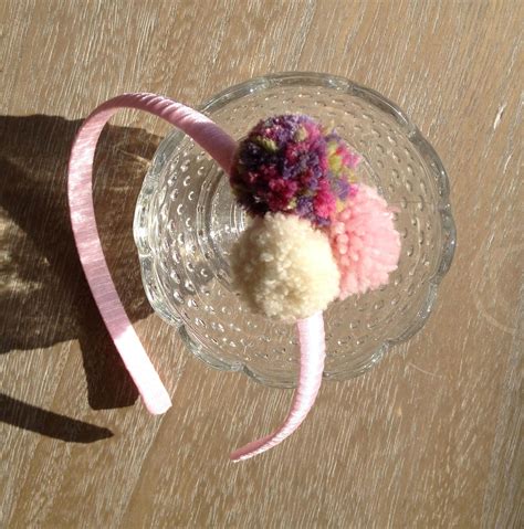 Headband With Pom Pon Accessori Capelli Etsy Vintage