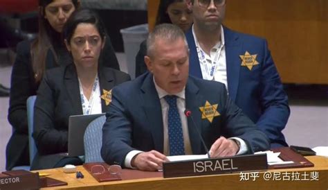 突发新闻以色列驻联合国大使在联合国安理会发言时佩戴纳粹时代的黄星标志 知乎