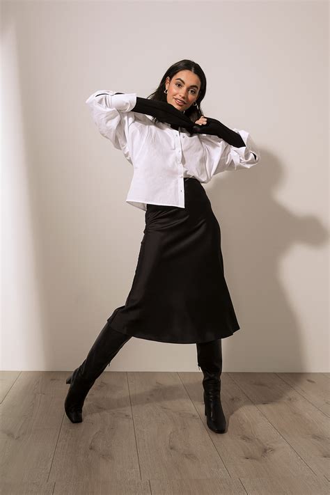 Oversized Puff Sleeve Shirt Weiß Na