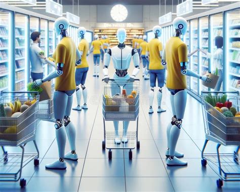 Futuristic Superstore Global Grocery Supply Chain Walmart Robotic