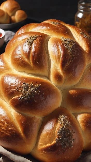 Premium Ai Image Round Challah Bread
