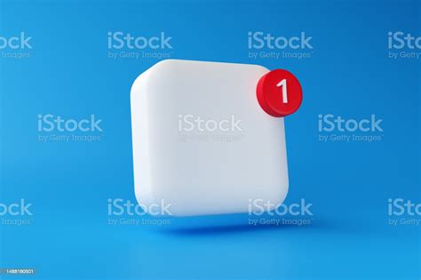 파란색 배경에 하나의 알림 기호가 있는 빈 응용 프로그램 또는 앱 아이콘입니다 0명에 대한 스톡 사진 및 기타 이미지 0명 3차원 형태 개념 Istock