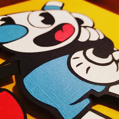 Oc I Made This Cuphead And Mugman Papercraft Wall Art Rcuphead