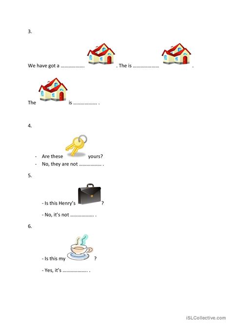 Possessives Exercises Elementary Verb To Be Possessive Adjec