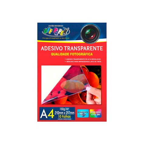 Adesivo Transparente Vinil A4 21x29 7cm 150g 10fls