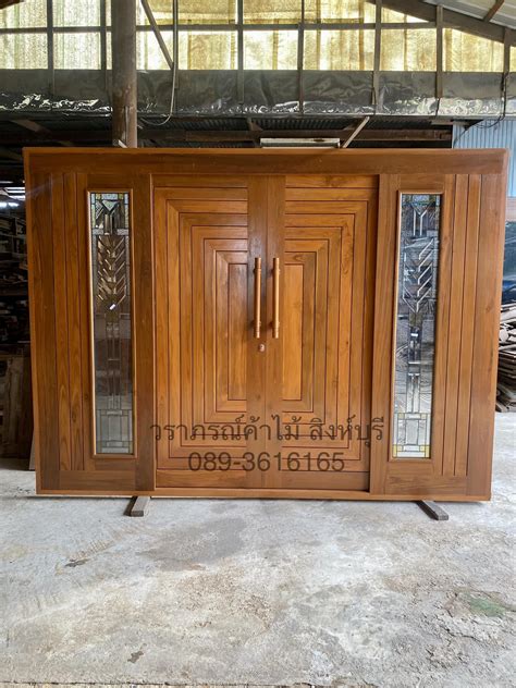 บานเลื่อน ประตูไม้บานสไลด์ วราภรณ์ค้าไม้ สิงห์บุรี