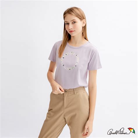 Arnold Palmer 女裝 純棉刺繡logo基本款t Shirt 淡紫色 T恤 Yahoo奇摩購物中心