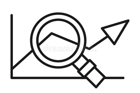 Line Art Black And White Graph Analyze Icon Stock Vector Illustration