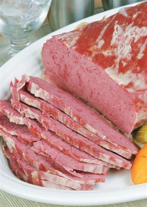 Fresh Sliced Flat Cut Corned Beef Brisket Prepared Food Photos Inc