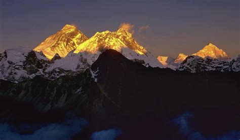 Sunset On Everest Lhotse And Makalu In Nepal Photo On Sunsurfer