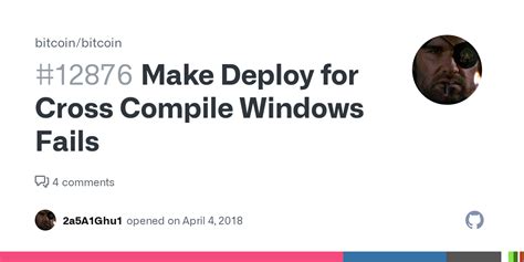 Make Deploy For Cross Compile Windows Fails · Issue 12876 · Bitcoin