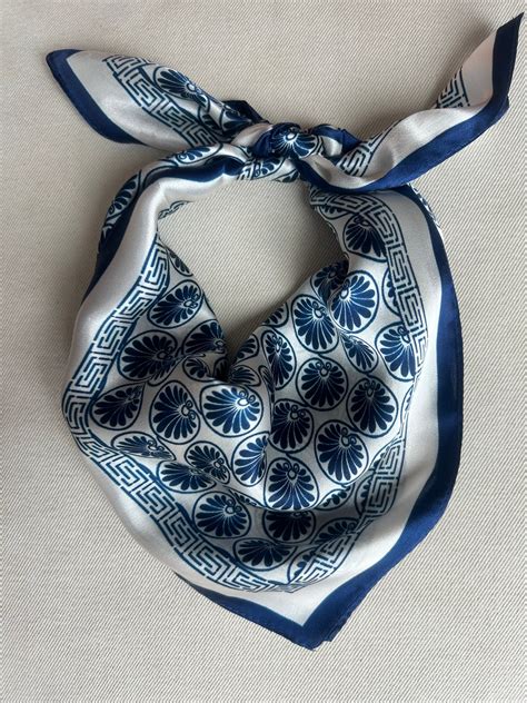 Pure Natural Mulberry Silk Small Scarf 21 X 21 Porcelain Blue Silk