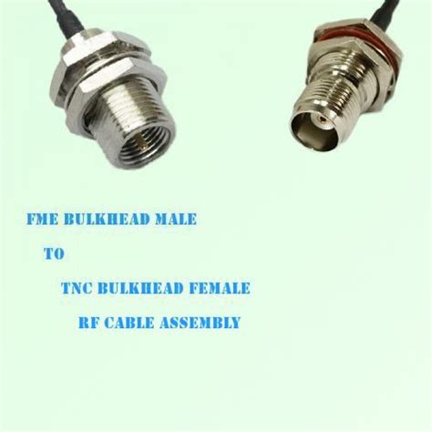 Fme Bulkhead Male To Tnc Bulkhead Female Rf Cable Assembly
