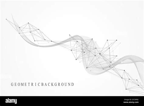 Geometric Abstract Background With Connected Lines And Dots