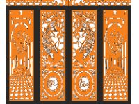 File cắt CNC Cổng Cánh Hoa Văn cá chép Tài lộc