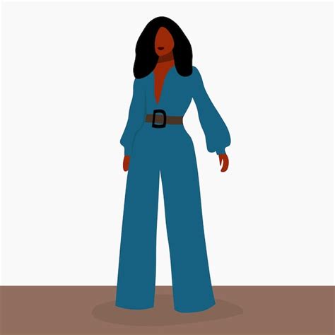 Premium Vector Modern Black Woman In Elegant Line Art Style Vector