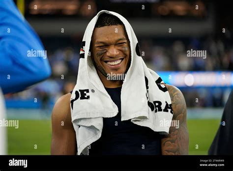 Chicago Bears Wide Receiver Dj Moore Helmet Off Postgame After The Los
