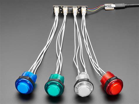 Adafruit Led Arcade Button 1x4 Stemma Qt I2c Breakout Stemma Qt