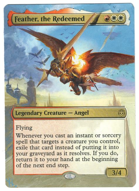 Feather The Redeemed Altered Full Art Mtg Magic Edh Angel Etsy