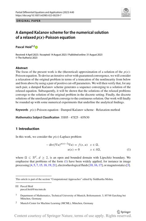 Pdf A Damped Ka Anov Scheme For The Numerical Solution Of A Relaxed P