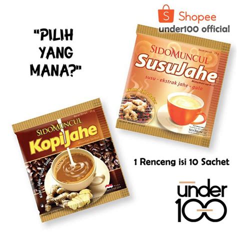 Jual Under100 Sidomuncul Kopi Jahe Susu Jahe Jahe Super Coklat