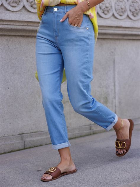 Calça De Ganga Azul Clara Com Corrente Sc Scripta Cardel Loja