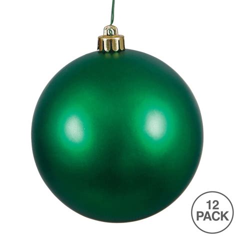 Vickerman 12 Pack Green Ball Standard Indoor Ornament Set Shatterproof