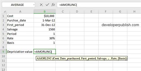 How To Use AMORLINC Function In Excel Developer Publish