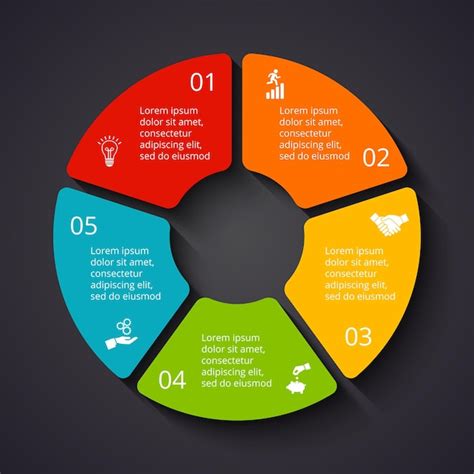Premium Vector Vector Dark Circle Infographic Template For Cycle
