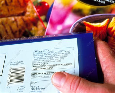 Ingredients Listing Genetically Modified Soya Bean Stock Image G260 0028 Science Photo Library