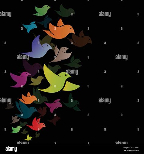 Bird Design On Black Background Vector Illustration Easy Editable Layered Vector Illustration